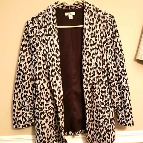 Cato | Jackets & Coats | Cato Leopard Print Blazer Black And White ...